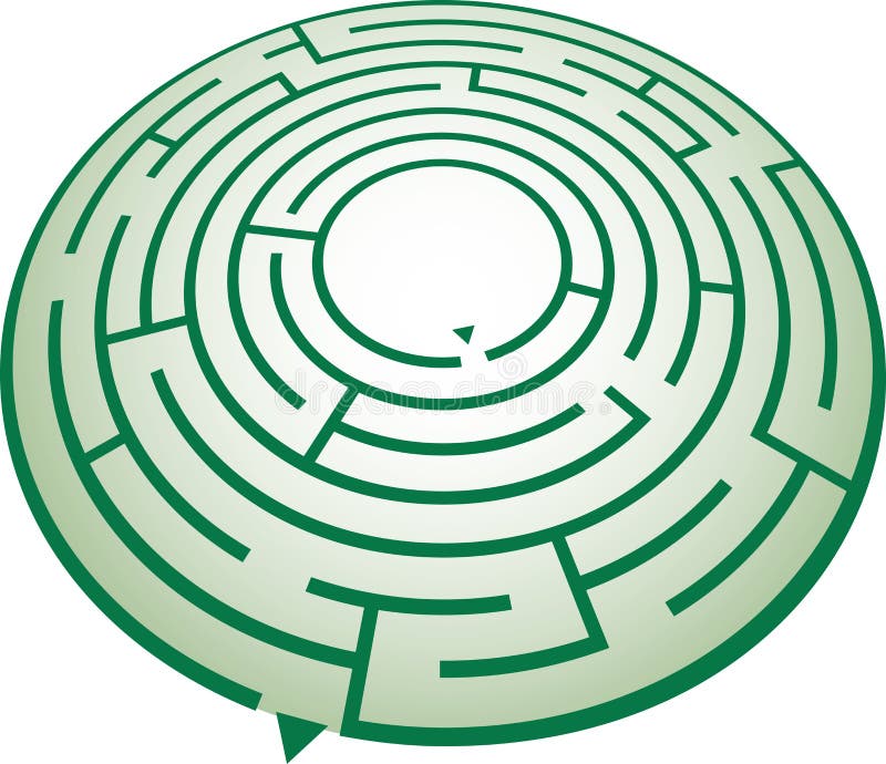 Laberinto Verde Del Círculo Ilustración del Vector - Ilustración de ...