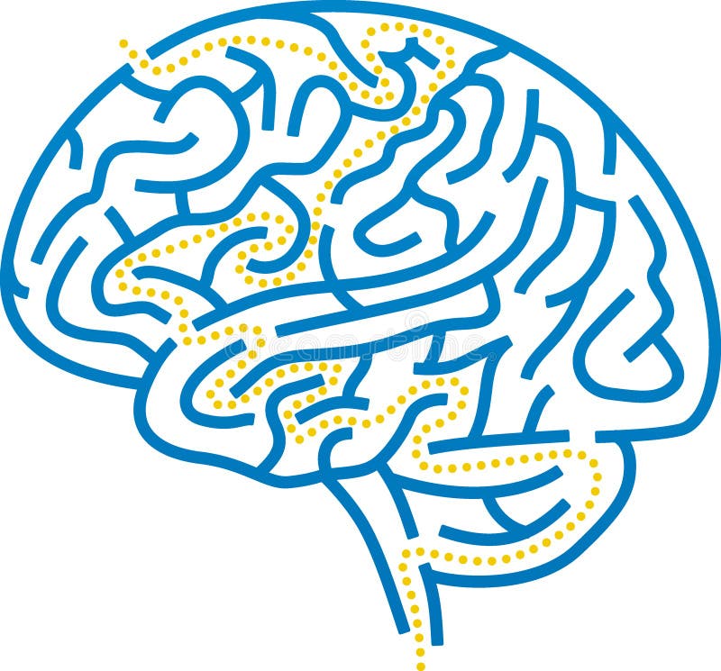 Laberinto del cerebro ilustración del vector. Ilustración de correcto ...