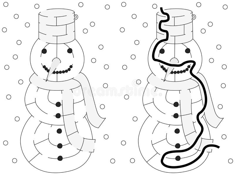Laberinto Del Muñeco De Nieve Ilustración del Vector - Ilustración de ...