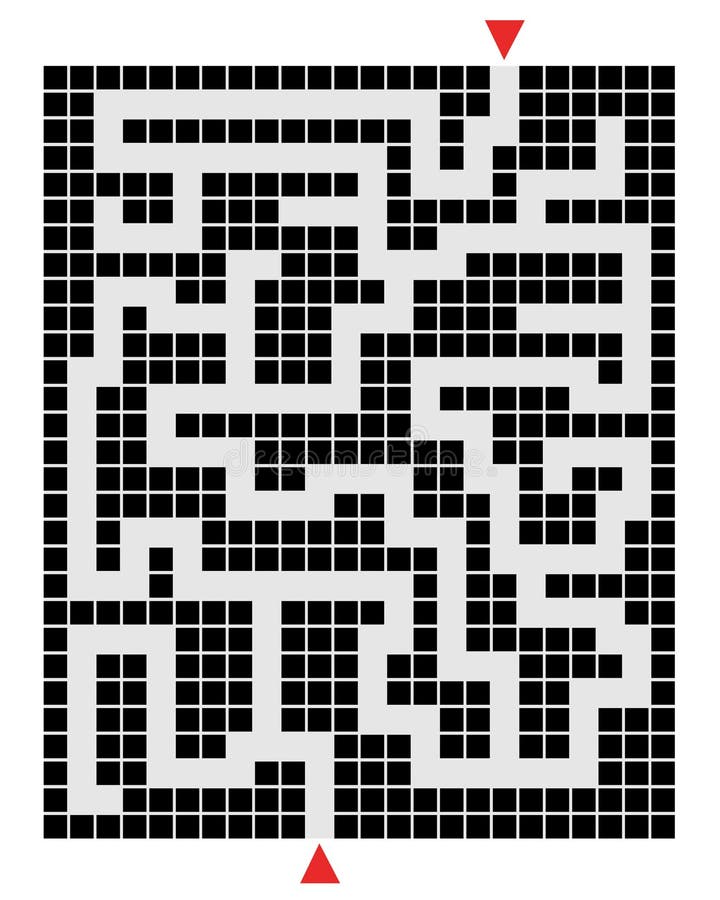 Laberinto del pixel ilustración del vector. Ilustración de placer ...