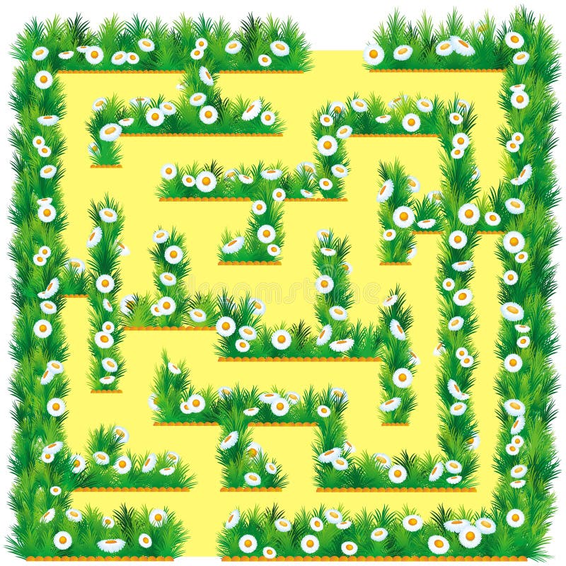 Laberinto en el jardín ilustración del vector. Ilustración de verde ...