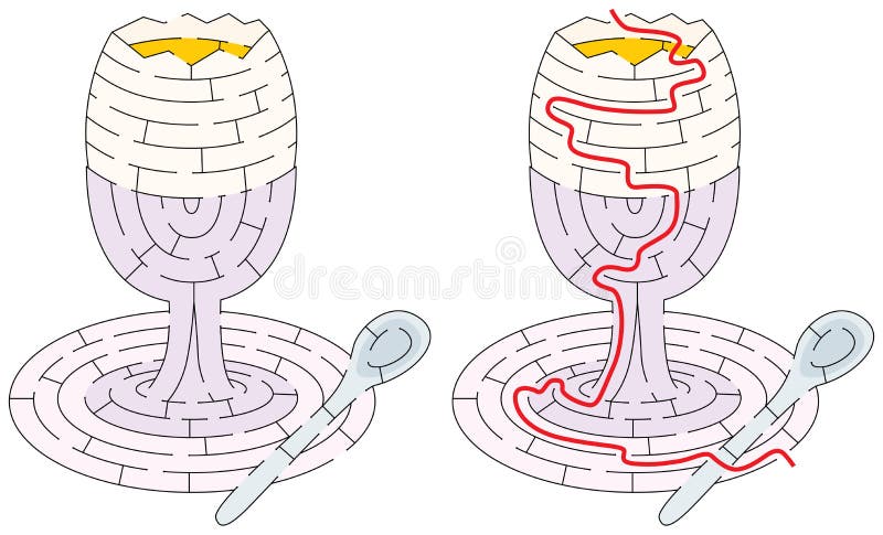 Laberinto Hervido Suavidad Del Huevo Ilustración del Vector ...