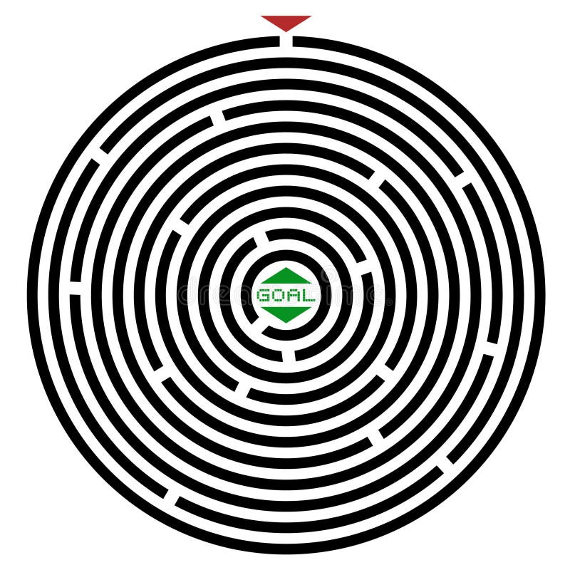 Laberinto redondo ilustración del vector. Ilustración de entrada - 6998470