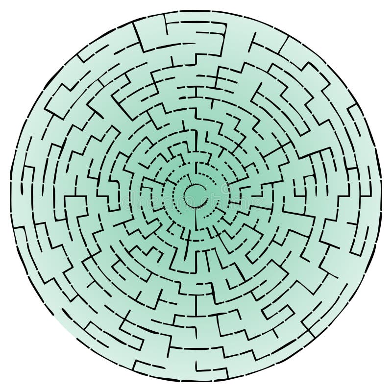 Laberinto redondo 3d ilustración del vector. Ilustración de laberinto ...
