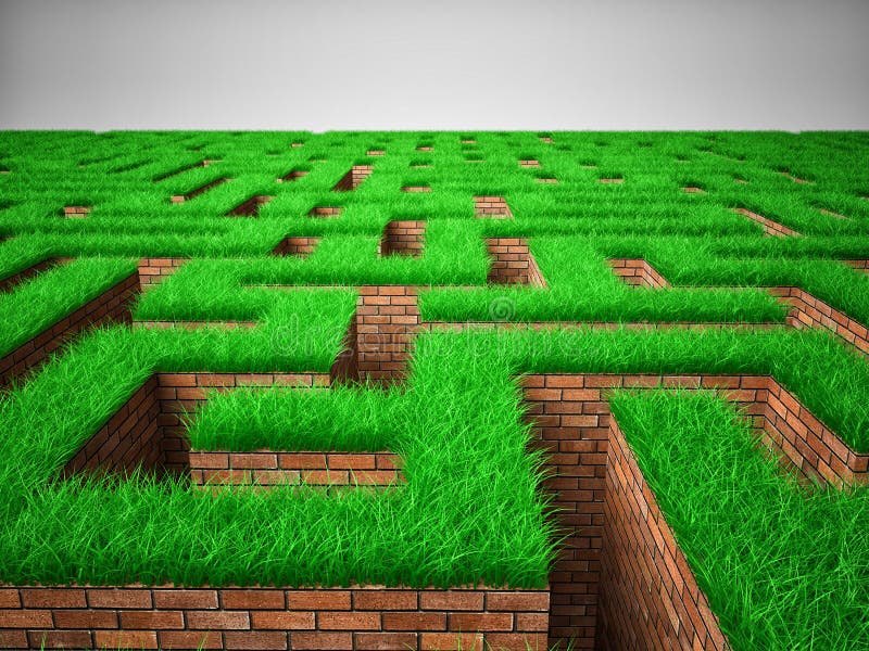 Laberinto verde stock de ilustración. Ilustración de industria - 34632776