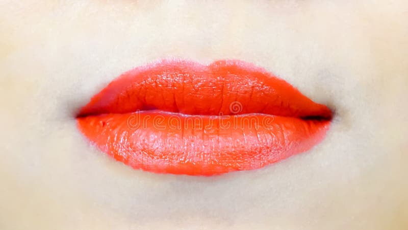 Labio Rojo Sensual Atractivo Con La Boca Cerrada Foto de archivo ...