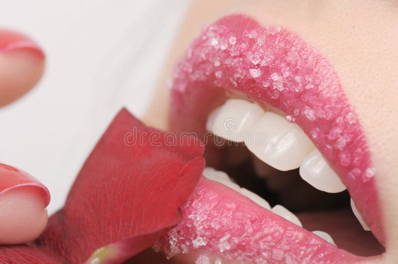Labios Color De Rosa Del Dulce Imagen de archivo - Imagen de dulce ...