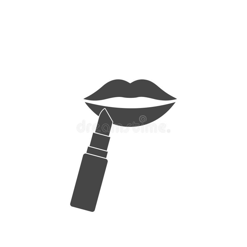 Labios De La Mujer Con El Icono De La Barra De Labios Ilustración del ...