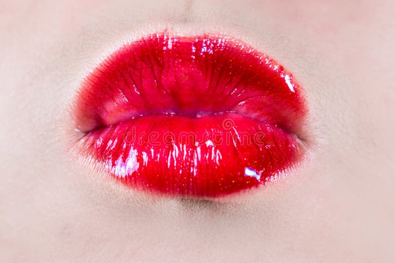 Labios De La Mujer Que Soplan Un Beso Imagen de archivo - Imagen de ...