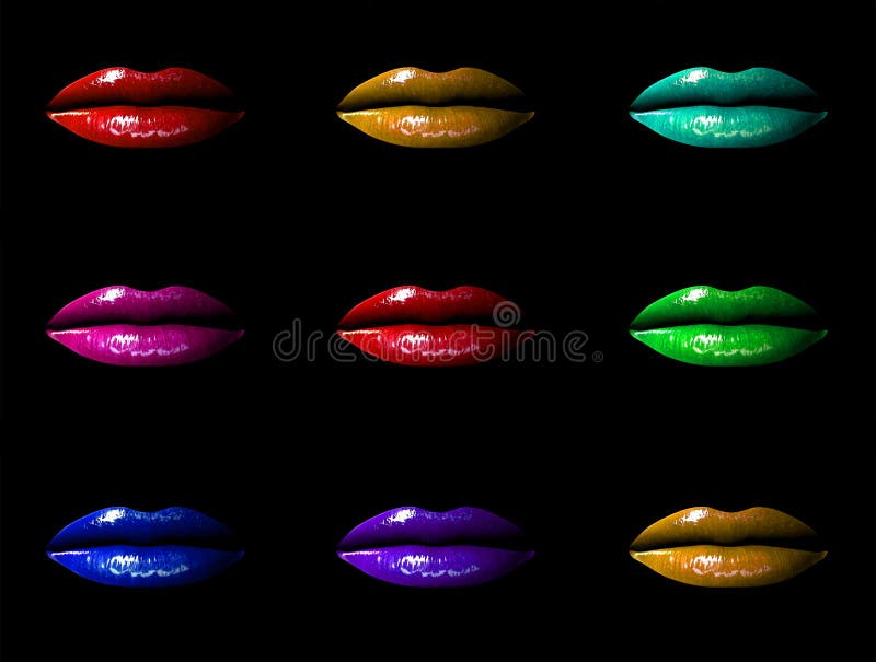 Maquillaje de color labios ilustración del vector. Ilustración de gente ...