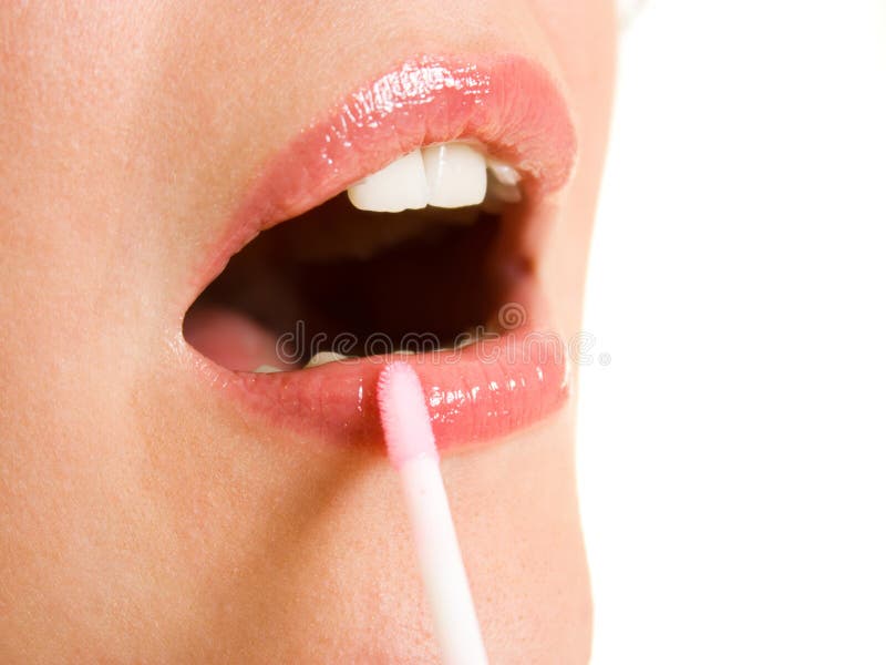 Labios pintados. foto de archivo. Imagen de lipstick - 20567672