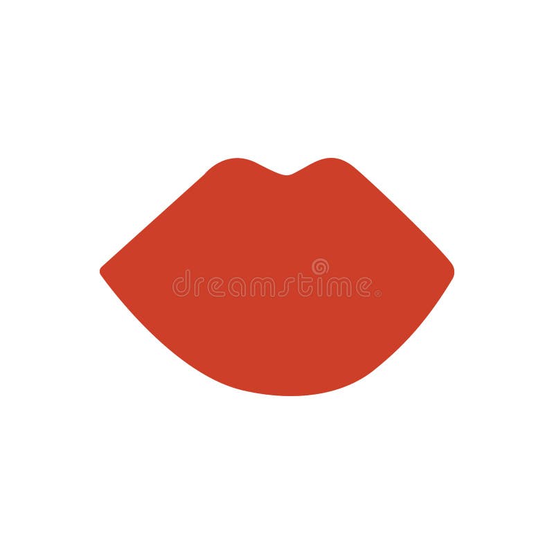 Labios Rojos Simples Vectoriales En Un Fondo Blanco Ilustración del ...