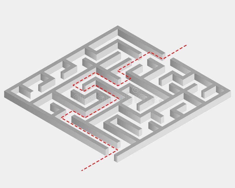 Labirinth Maze Isometric 3d Illustration Stock Vector - Illustration of ...
