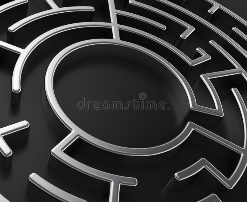 Labirinto Circolare 3D Con Il Premio Illustrazione di Stock ...
