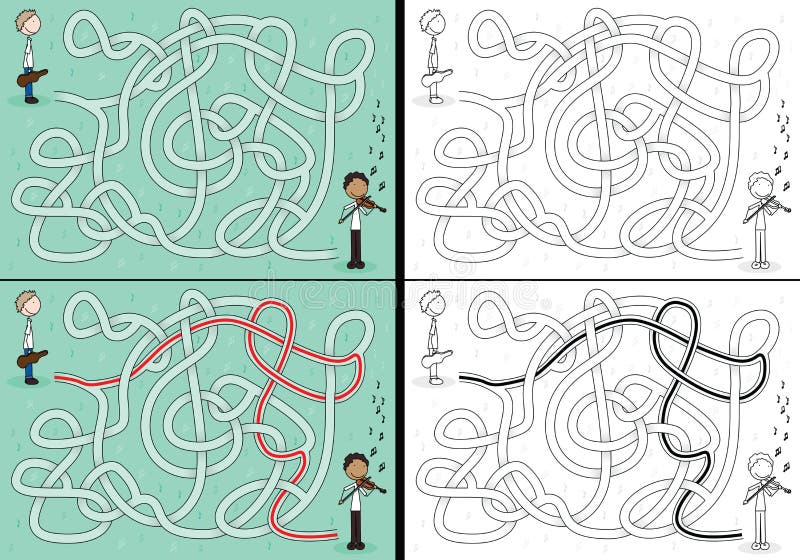 Labirinto Del Giocatore Del Violino Illustrazione Vettoriale ...
