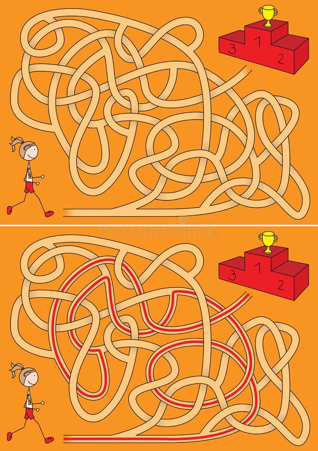 O Desenho Do Labirinto Do Corredor Do Labirinto Ilustração 3D De Um