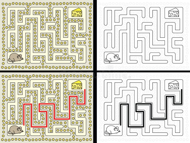 Labirinto facile del topo illustrazione vettoriale. Illustrazione di ...
