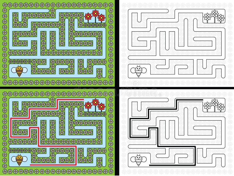 Labirinto autunnale facile illustrazione vettoriale. Illustrazione di ...