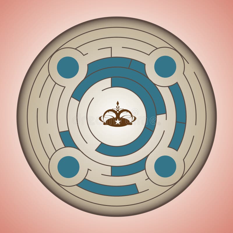 Labirinto redondo ilustração do vetor. Ilustração de pense - 31480378