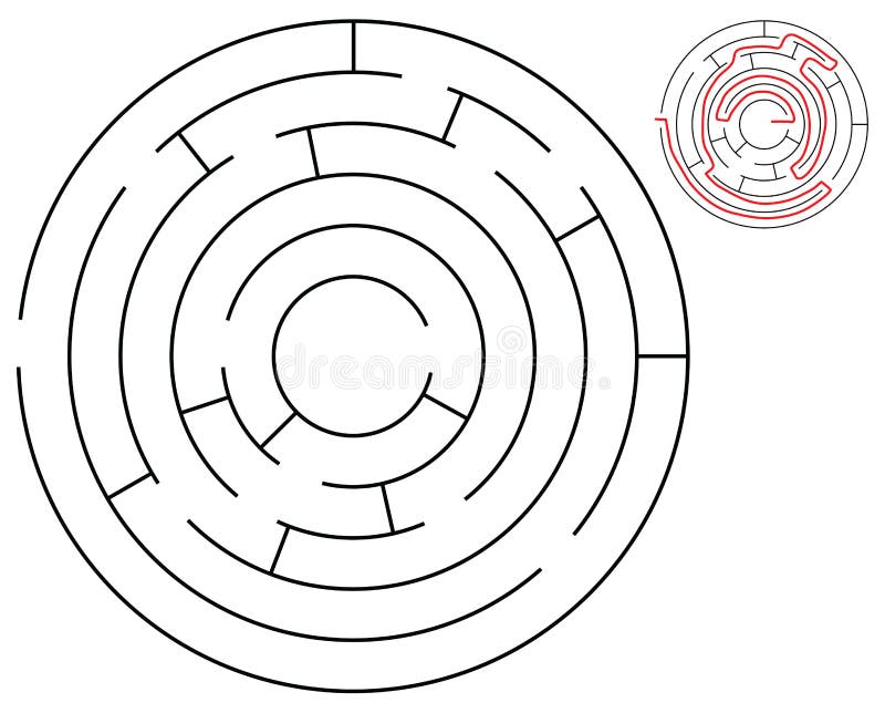 Labirinto redondo ilustração stock. Ilustração de jogos - 9404442