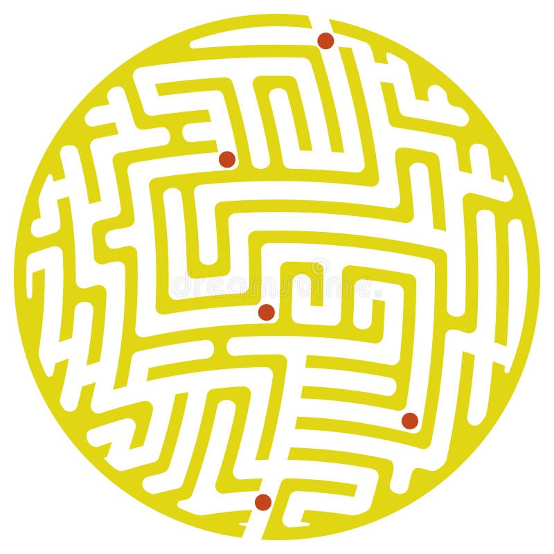 Labirinto redondo ilustração do vetor. Ilustração de tarefa - 29737437