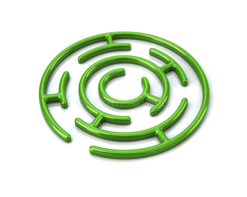 Labirinto redondo verde ilustração stock. Ilustração de desafio - 90817623