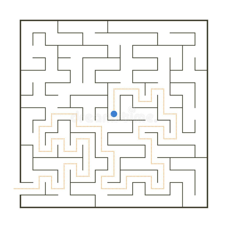 Labirinto Simples Com Solução Do Trajeto Ilustração do Vetor ...