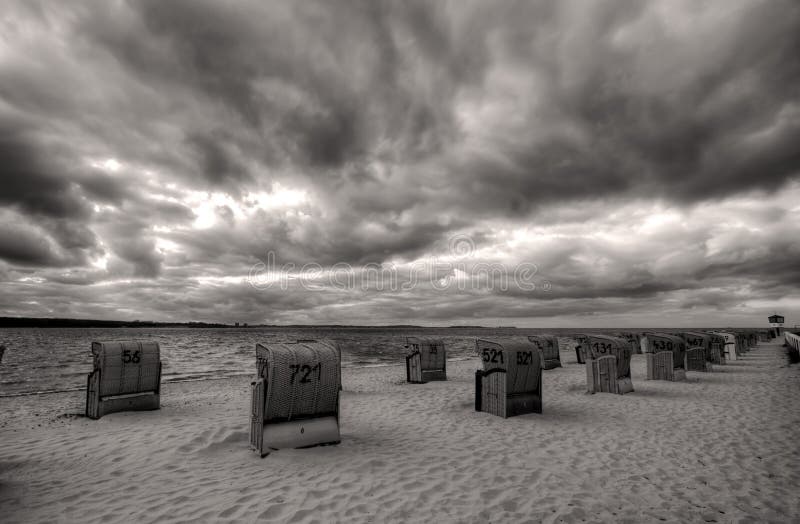 Laboe Beach and Sky stock photo. Image of dark, dusk, evening - 2264508