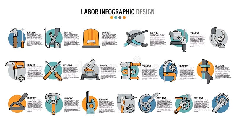 Labor and Construction Tools Infographic Stock Illustration ...