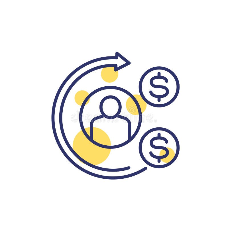 Labor Cost Optimization Icon, Line Vector Stock Vector - Illustration ...