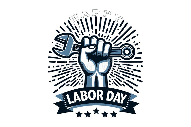 Labor Day T-shirt Design Illustration Stock Vector - Illustration of ...