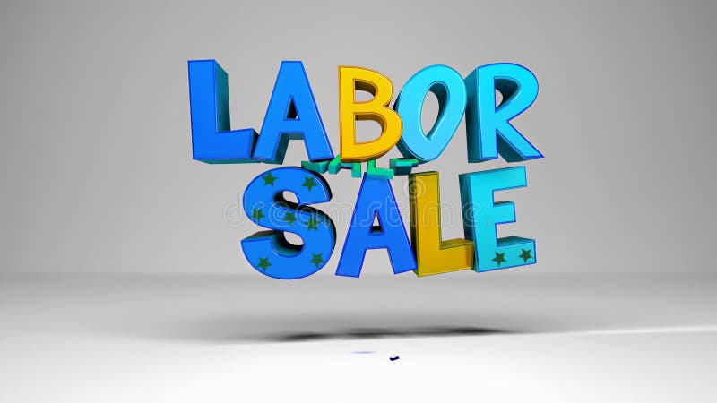 Labor Day Animation Featuring Vibrant 3d Graphics, Multicolored Falling ...