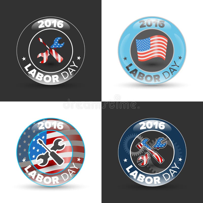 Labor Day badges stock illustration. Illustration of america - 76450802