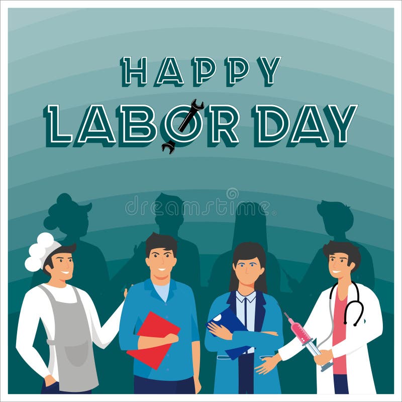 Labor Day Banner. People from Different Professions Together Stock ...