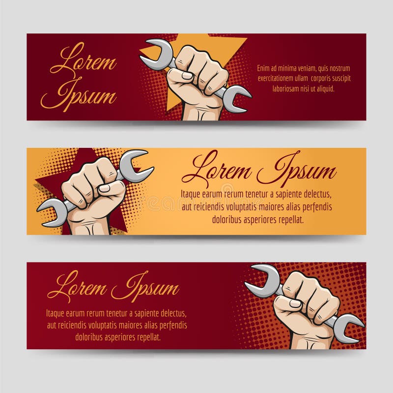 Labor day banner set stock vector. Illustration of proletariat - 81217419