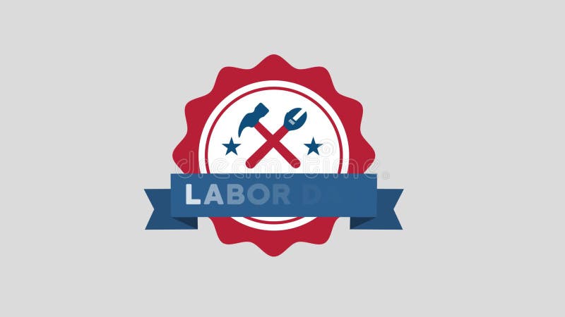Labor Day Celebration Animation Hammer Icon Tribute To Workers Stock ...