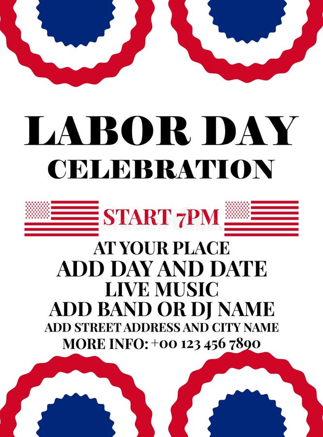 Labor Day Celebration Flyer Poster Social Media Post Design Stock ...