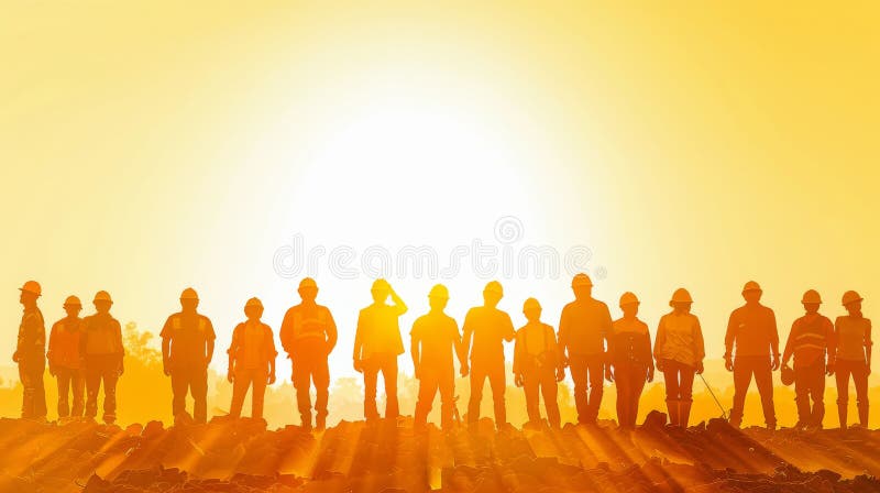 Labor Day Celebration Frame Border Background with Silhouettes of ...