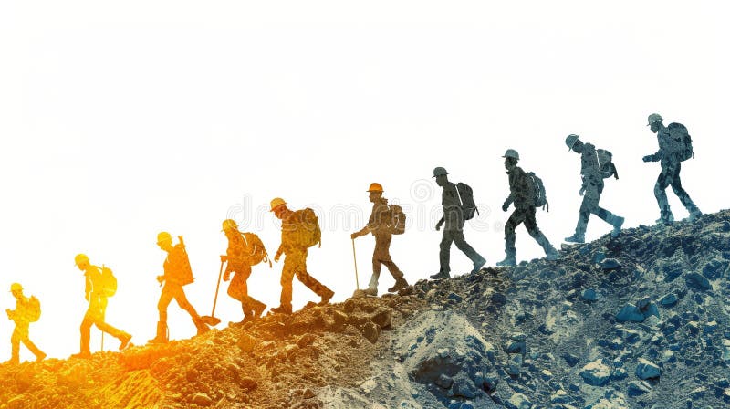 Labor Day Celebration Frame Border Background with Workers Silhouettes ...