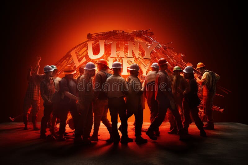 Labor Day Concept with a Group of Workers Stock Illustration ...