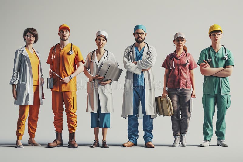 Labor Day Concept with People of Different Occupations Worker Flat ...