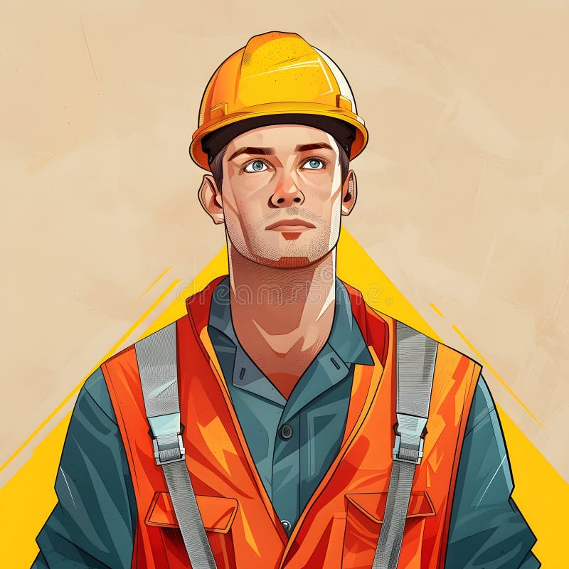 Labor Day Construction Worker Illustration Featuring a Professional ...