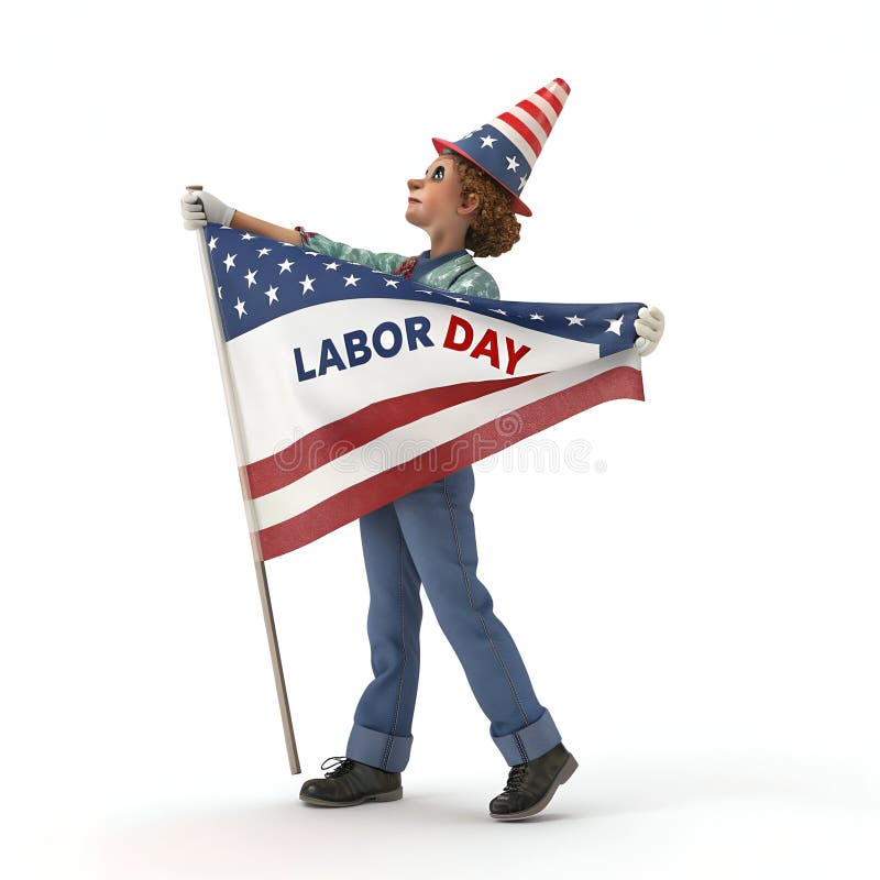 Labor Day 3D Character Illustration, Worker Celebration Symbol Isolated ...