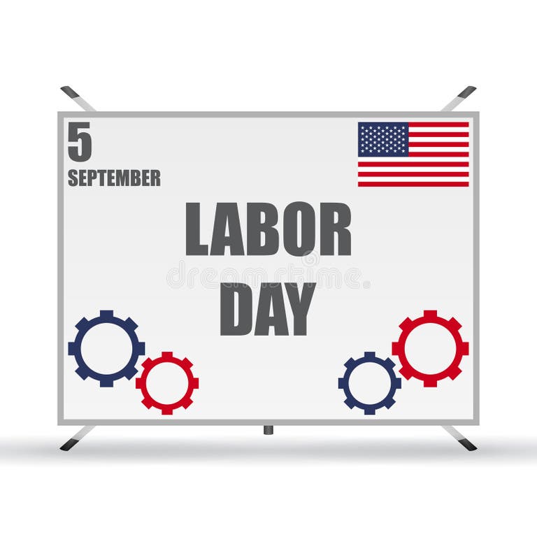 Labor Day Design Elements on a Stand for Text with Shadow Stock ...