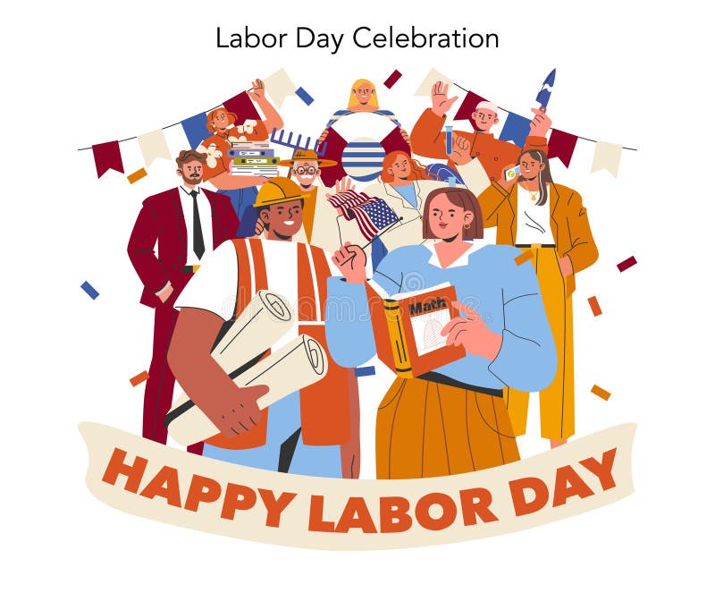 Labor Day. Flat Vector Illustration Stock Vector - Illustration of ...