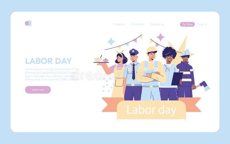 Labor Day. Flat Vector Illustration Stock Vector - Illustration of ...