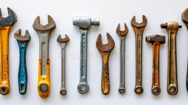 Labor Day Frame Border Background with Assorted Tools on White Surface ...