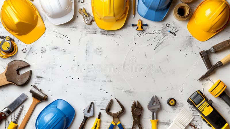 Labor Day Frame Border Background with Tools and Safety Gear for ...