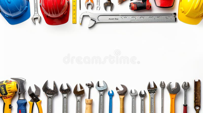 Labor Day Frame Border Background with Tools and Safety Gear for ...