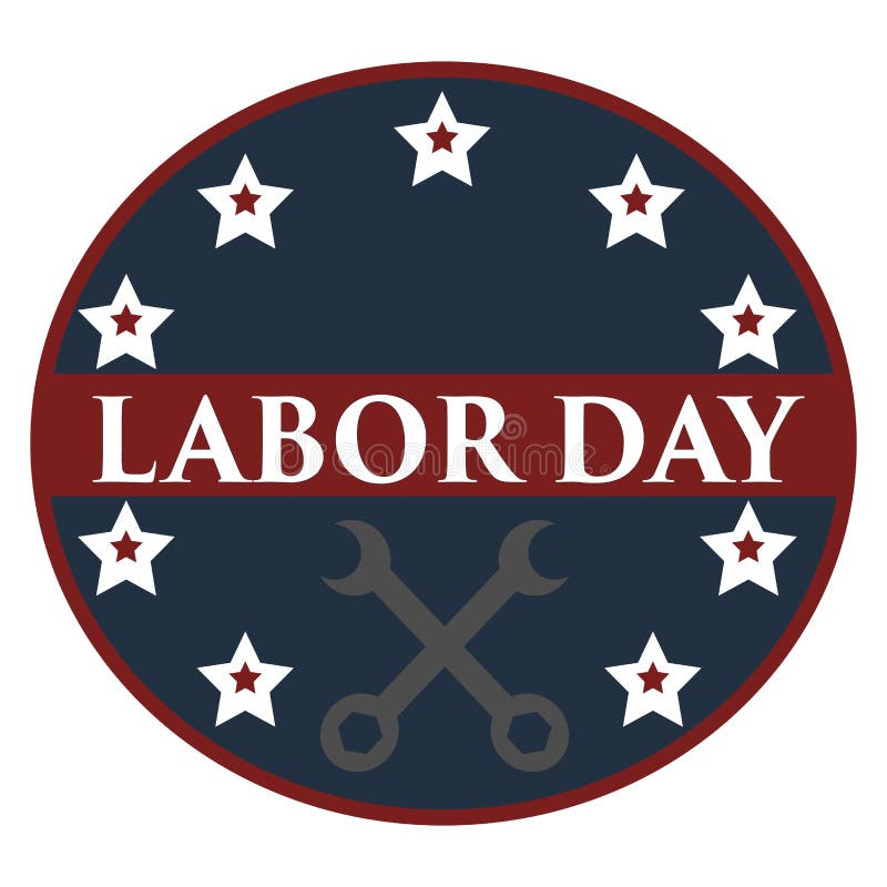 Labor Day Greeting Event Emblem Stock Vector - Illustration of label ...
